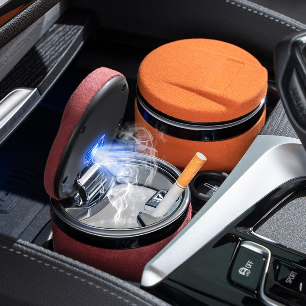 Lidded Car Ashtray with LED Light – Ashtray Planet