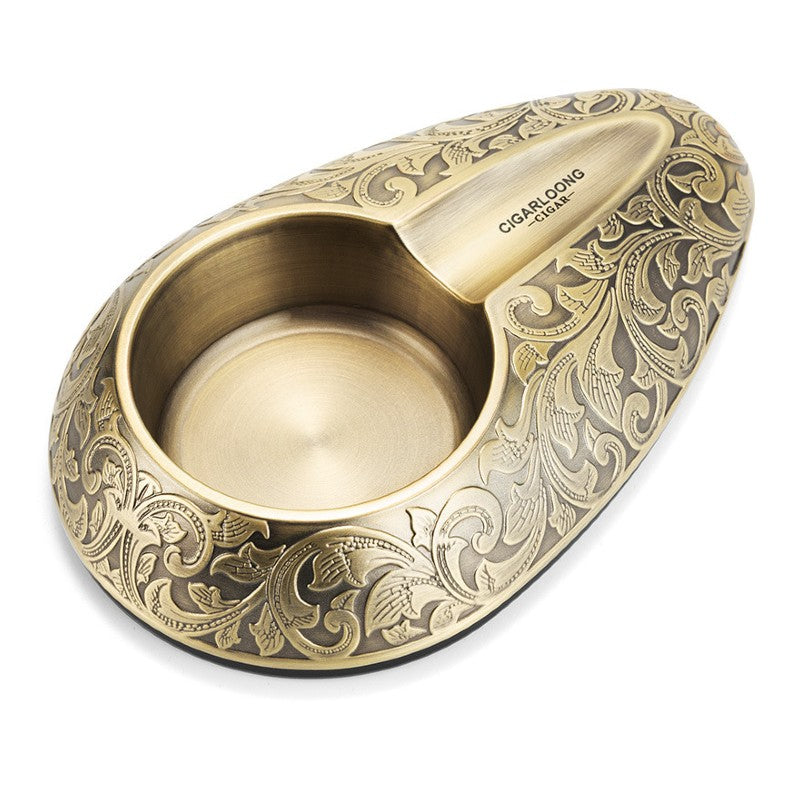 Luxury Engraved Alloy Cigar Ashtray Vintage Baroque Style – Ashtray Planet