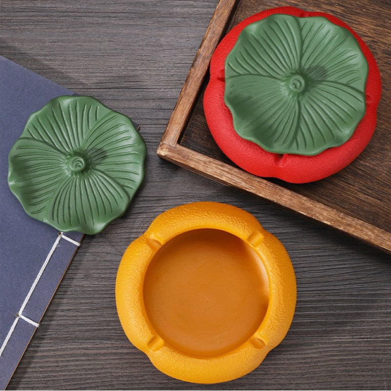 Persimmon Cigarette Ashtray with Lid Cement – Ashtray Planet