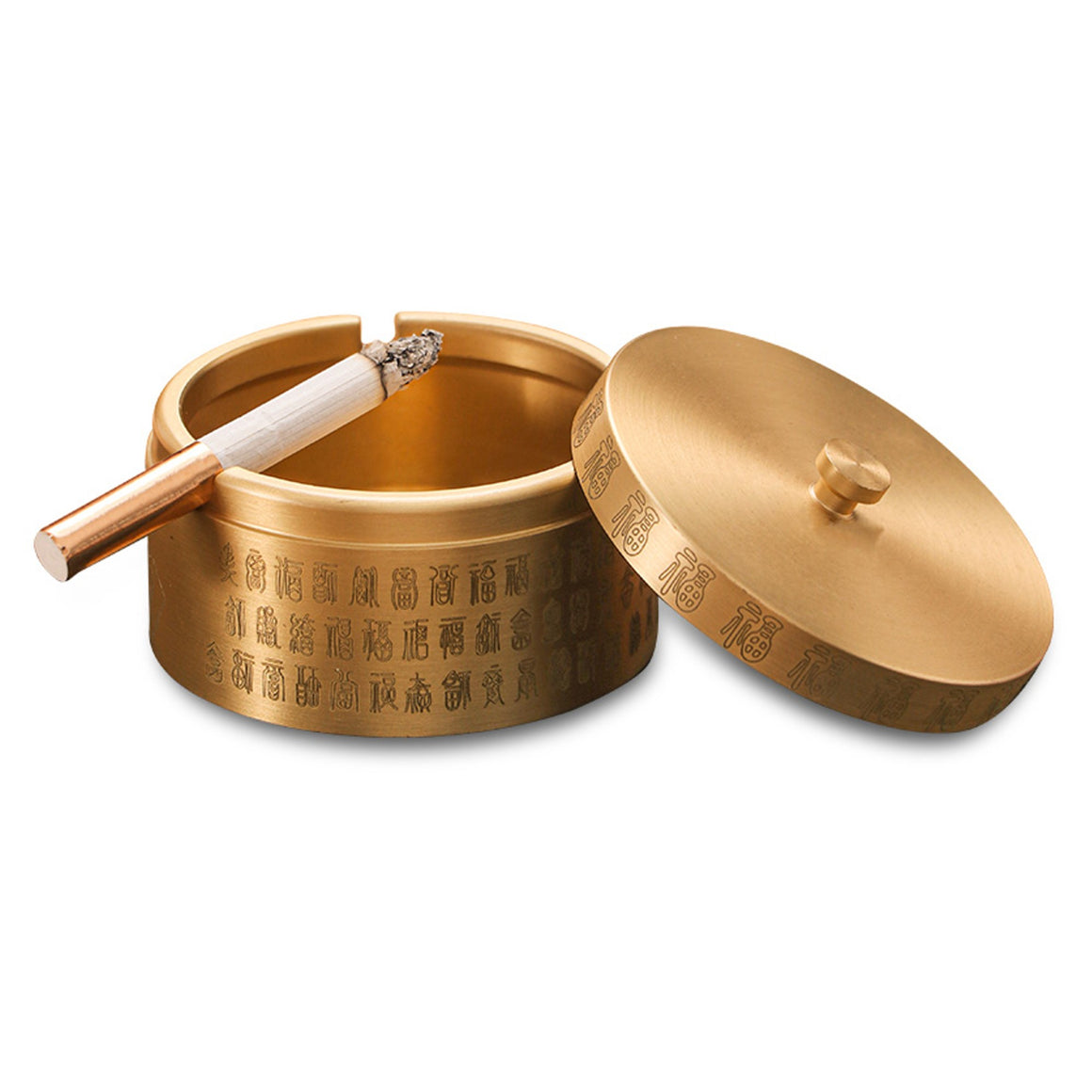 Hammered Copper Ashtray with Lid Round – Ashtray Planet