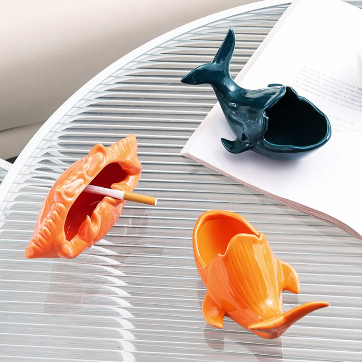 Crab Whale Ashtray for Table Patio Wall Ceramic – Ashtray Planet