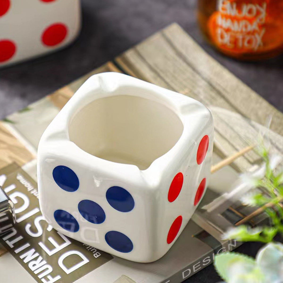 Dice Ashtray Windproof Outdoor Minimalist Ceramic Ash Tray – Ashtray Planet