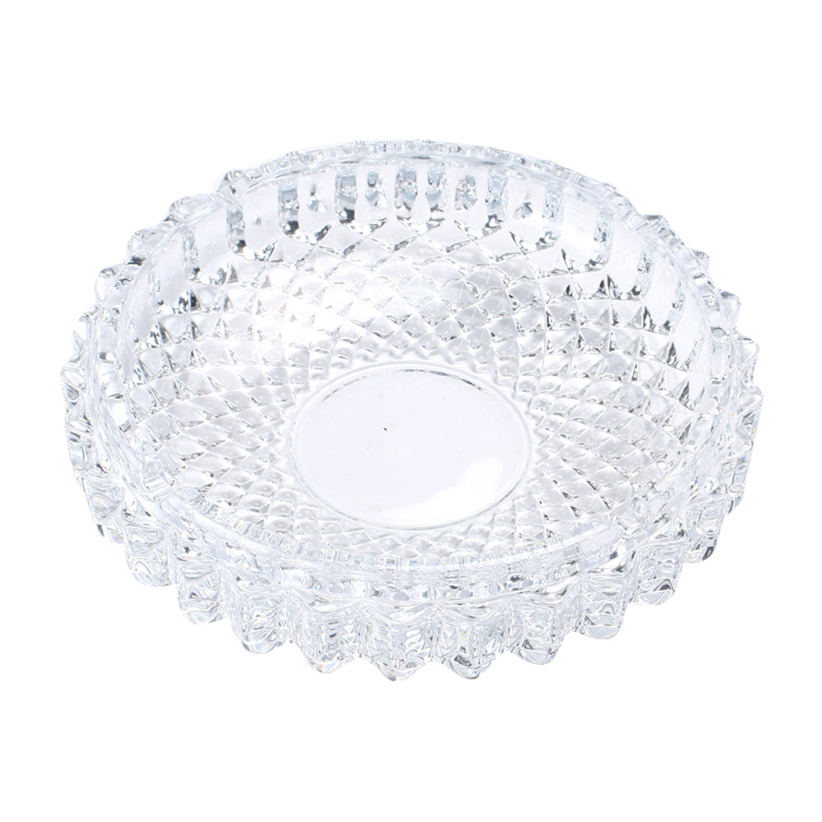 Elegant Glass Ashtray with Diamond Patterns Transparent – Ashtray Planet