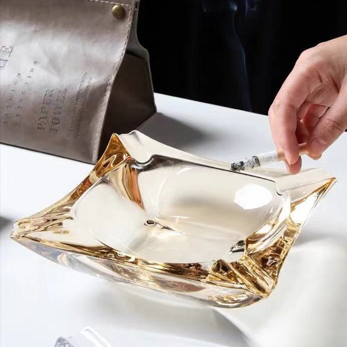 Glass Ashtray for Cigar Cigarette Large – Ashtray Planet