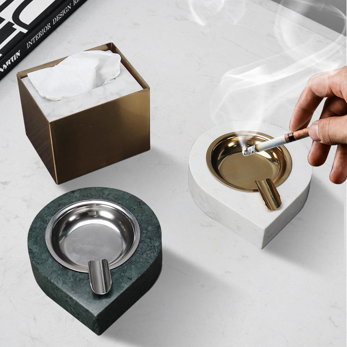 Natural Marble Ashtray Drop Shape Ash Tray – Ashtray Planet