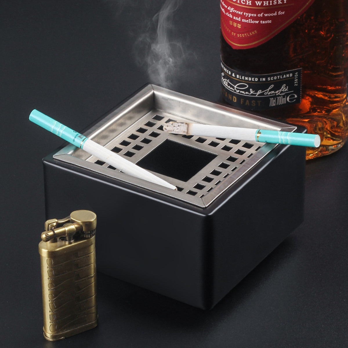 Outdoor Ashtray Square Stainless Steel Ash Tray – Ashtray Planet