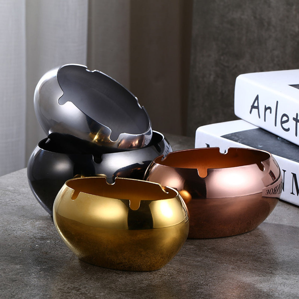 Oval Ashtray for Outdoor Metal Windproof Ash Tray – Ashtray Planet