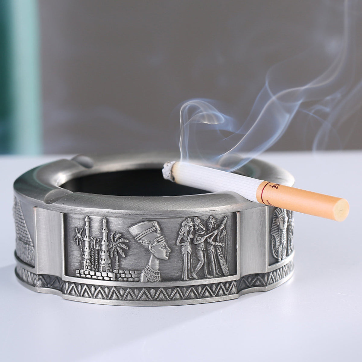 Vintage Ashtray Metal Ancient Egyptian Pharaoh – Ashtray Planet