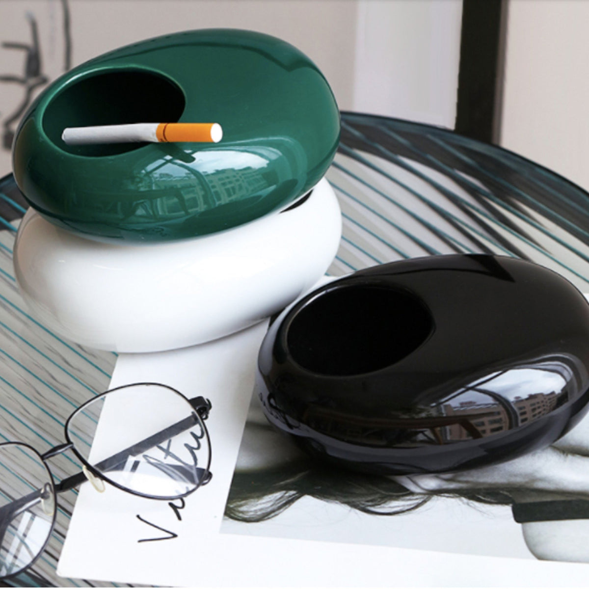 Ceramic Ashtray Pebble Shape Ash Tray – Ashtray Planet
