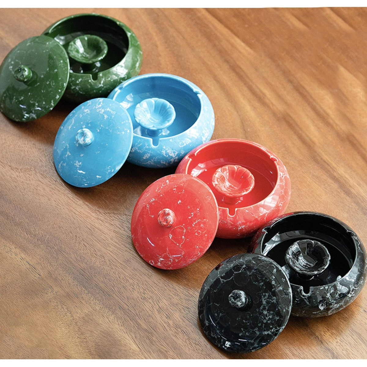 Outdoor Ashtray for Patio with Lid Large Marble – Ashtray Planet