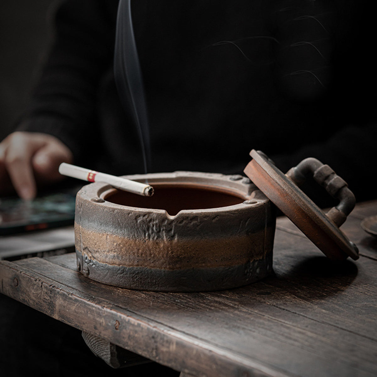 Vintage Ashtray with Lid for Outdoor Retro Rustic – Ashtray Planet