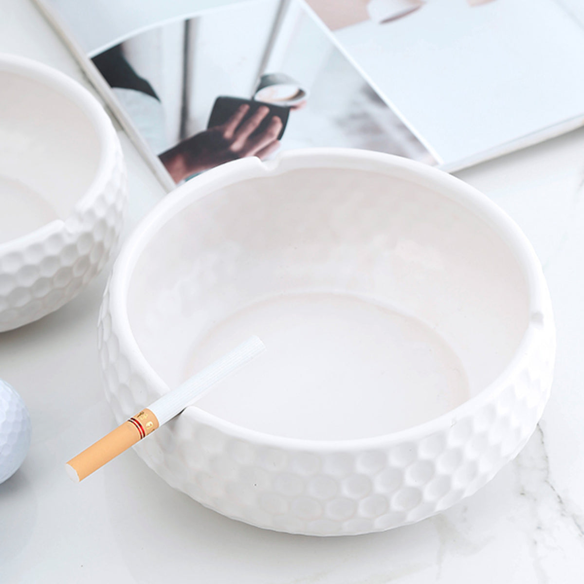 Modern Ceramic Ashtray Dimples Surface Black White – Ashtray Planet