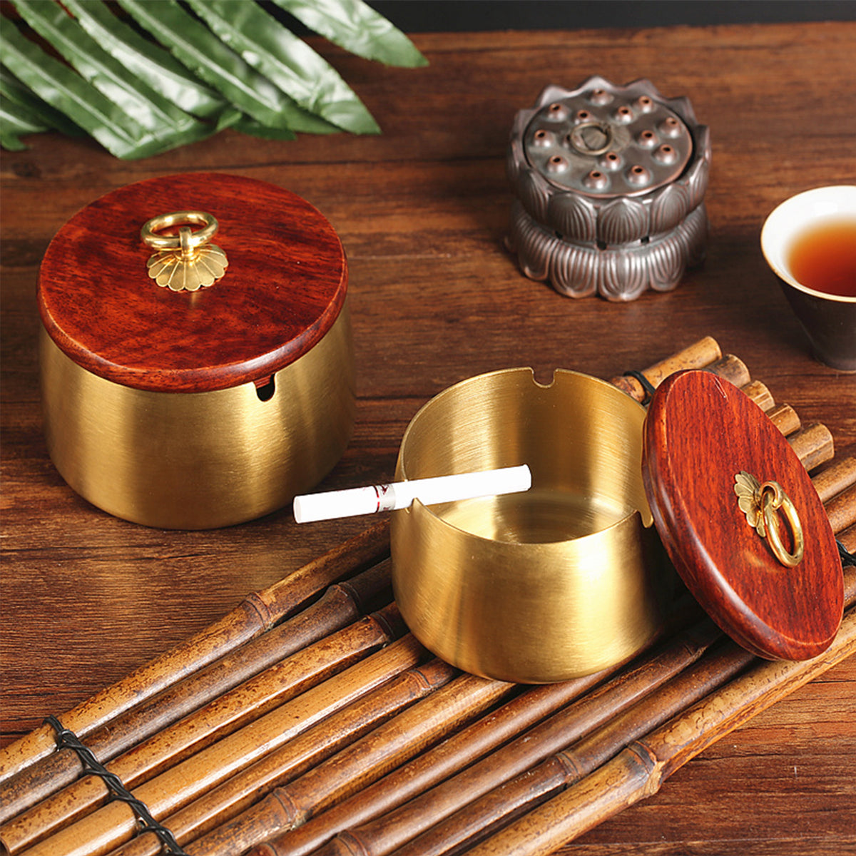 Outdoor Ashtray with Lid Copper Smokeless – Ashtray Planet