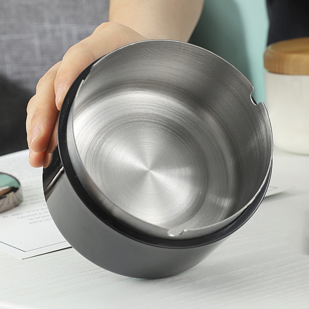 Nordic Outdoor Ashtray with Lid and Stainless Steel Insert – Ashtray Planet