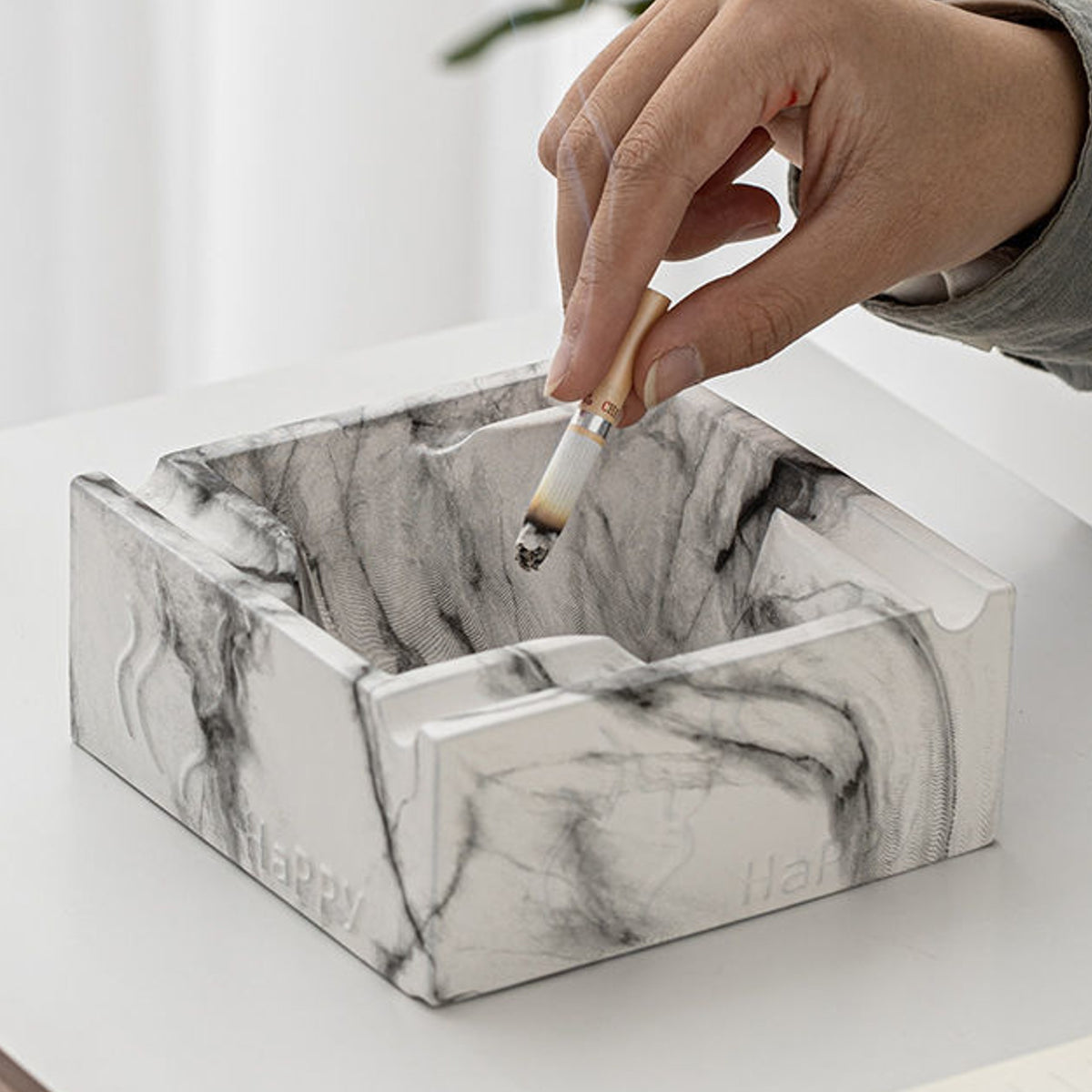 Square Ceramic Ashtray Marble Patterns – Ashtray Planet
