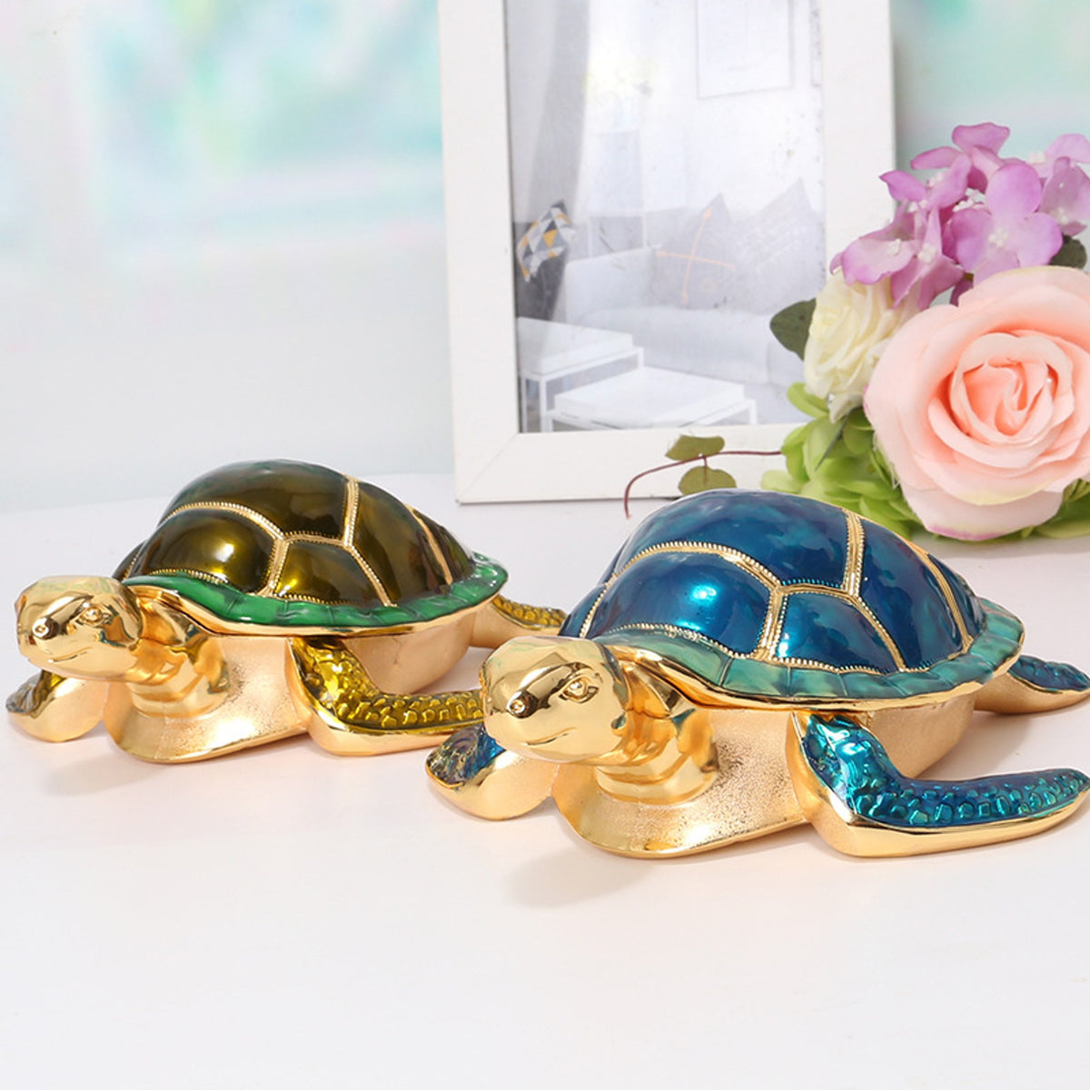 Cute Turtle Ashtray with Lid Alloy Colorful – Ashtray Planet