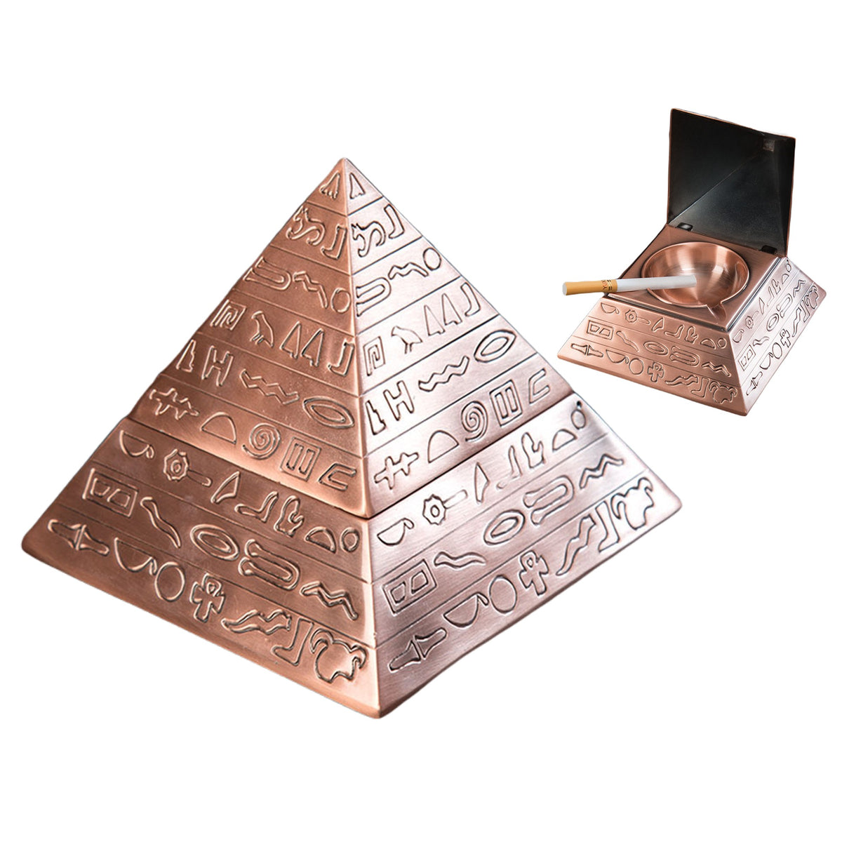 Pyramid Ashtray with Lid and Ancient Egyptian Words – Ashtray Planet