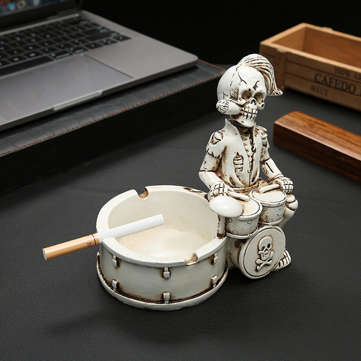 Skull Drummer Resin Ashtray – Ashtray Planet