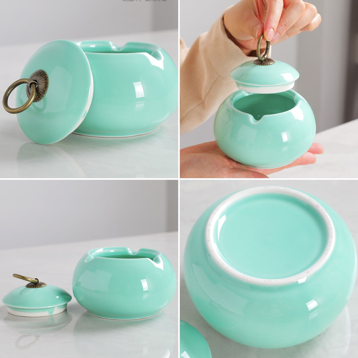 Cute Outdoor Ashtray with Lid Ceramic – Ashtray Planet