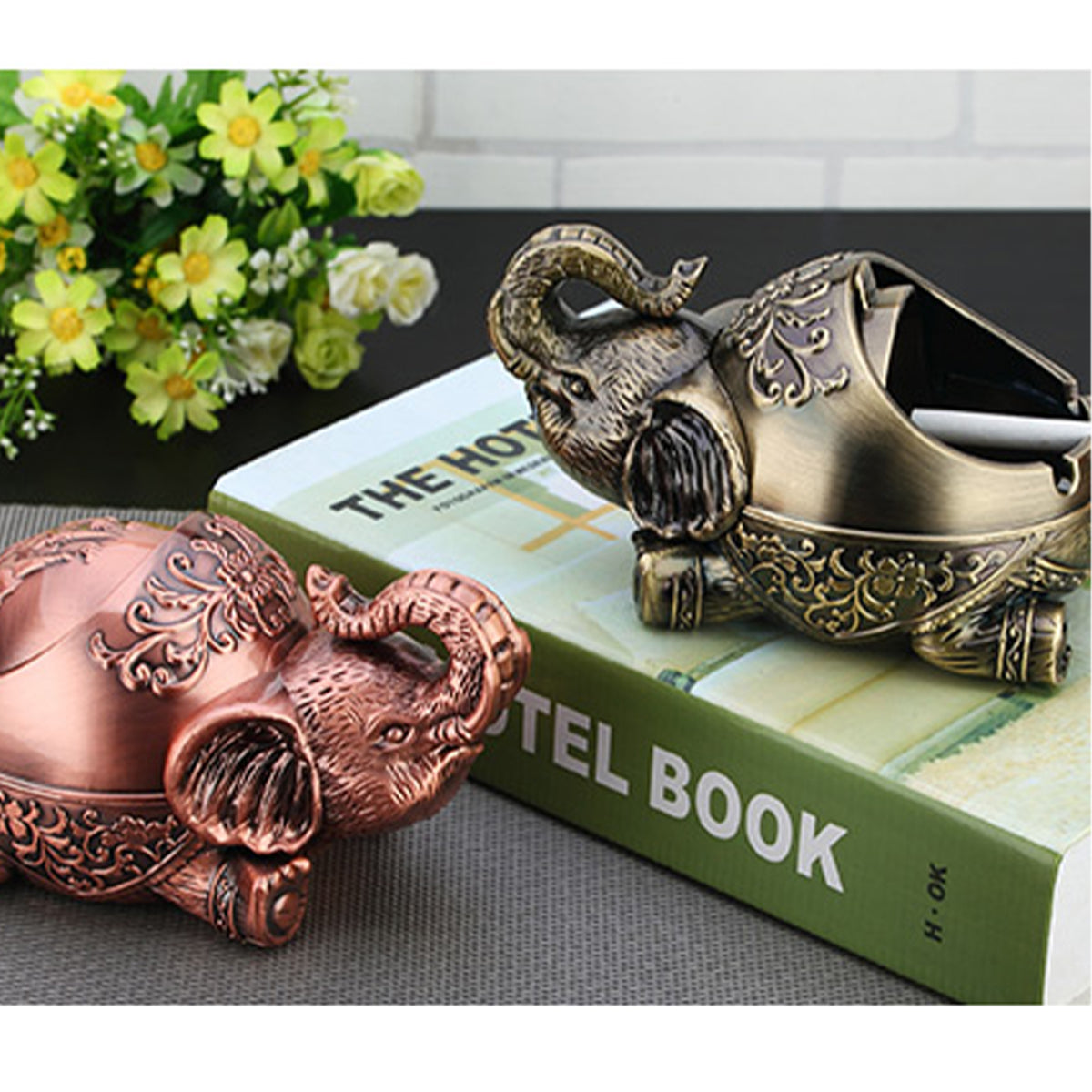 Elephant Ashtray with Lid Retro Covered – Ashtray Planet